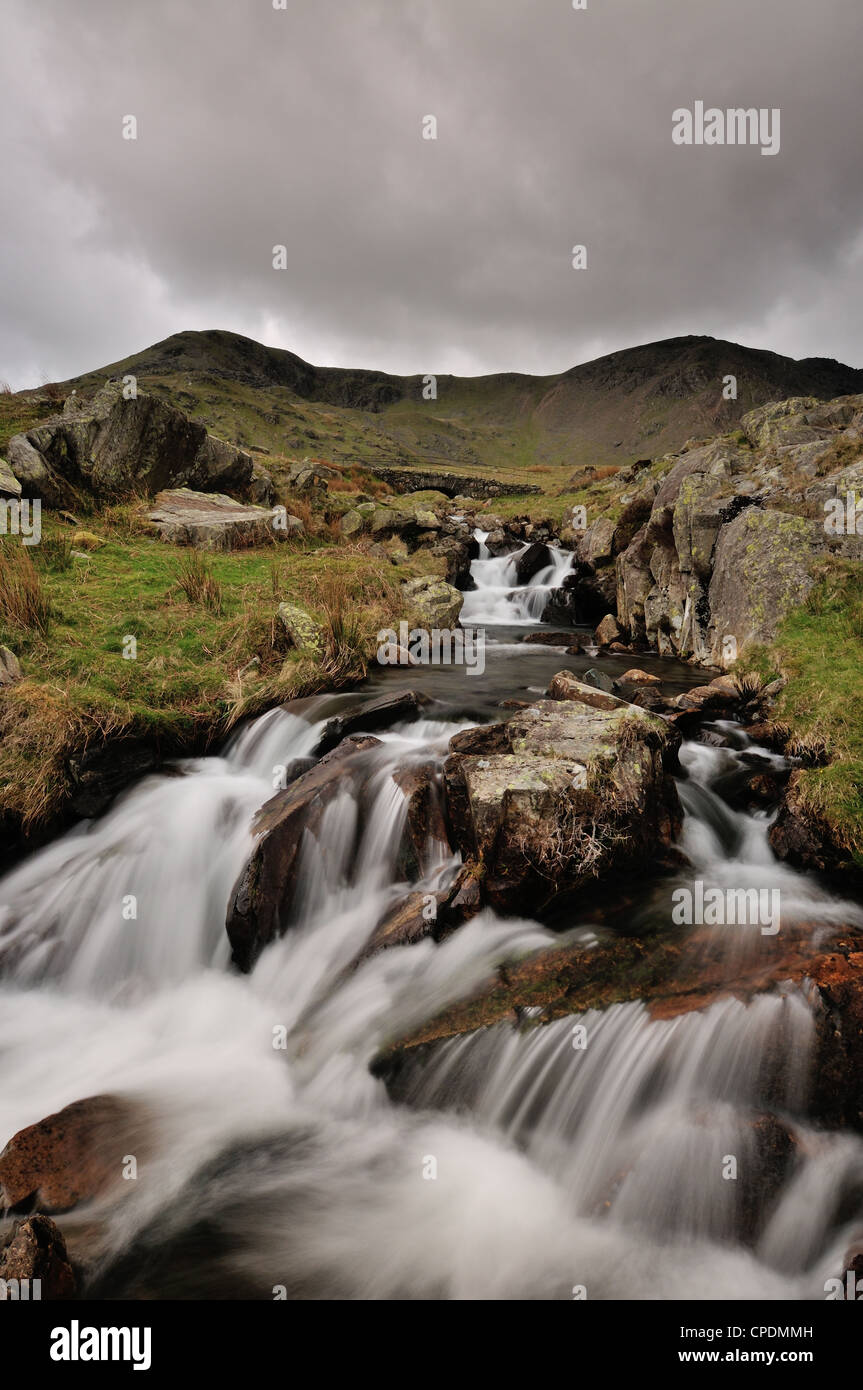 Torver Beck and bridge over the Walna Scar Road in the English Lake ...