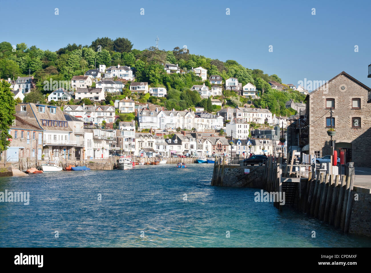 The harbour in Looe in Cornwall, England, United Kingdom, Europe Stock ...