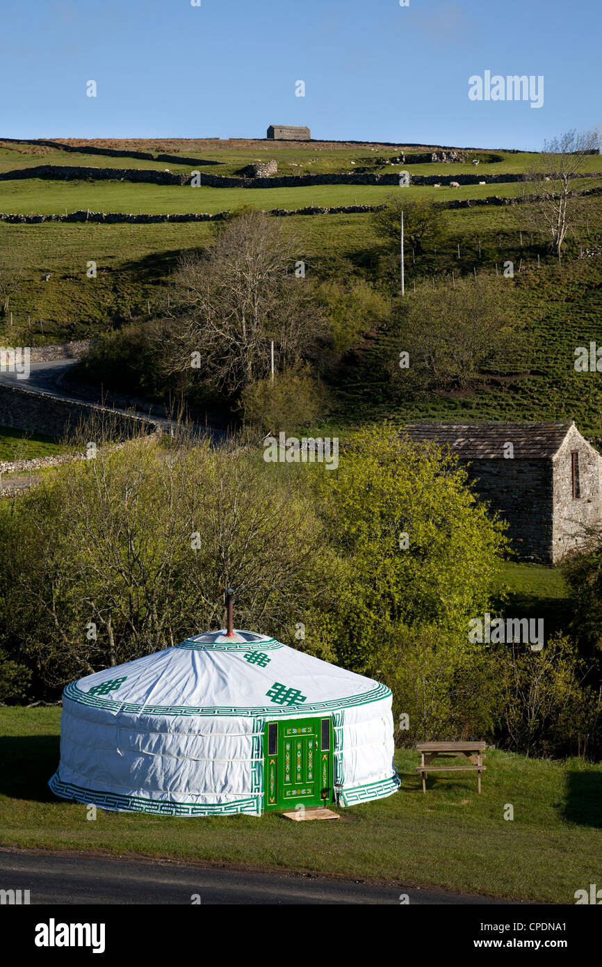 Round Camping rental accommodation, Park House Farm Yurt, alone, one ...