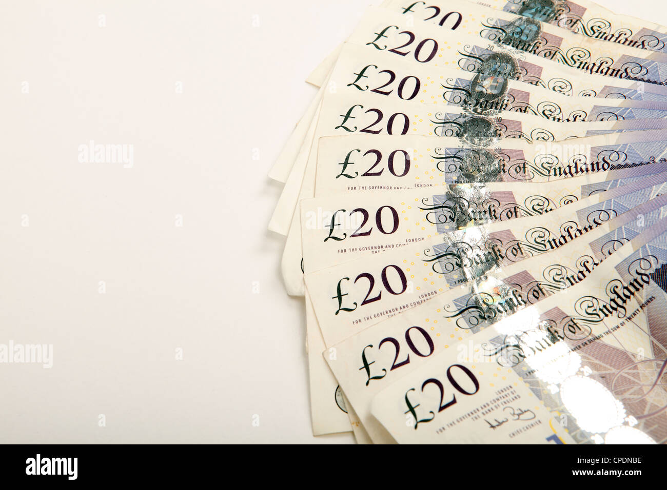 20 pound notes stack hi-res stock photography and images - Alamy