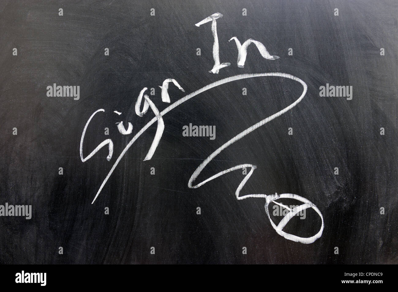 Sign in words and mouse symbol drawn on chalkboard Stock Photo - Alamy