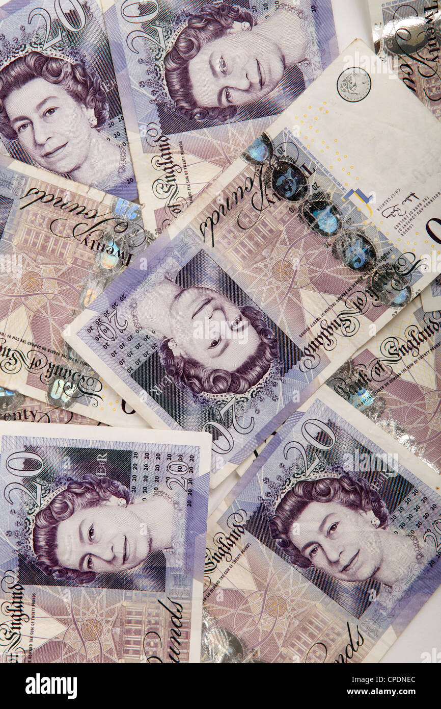 Two twenty pound note cut out hi-res stock photography and images - Alamy