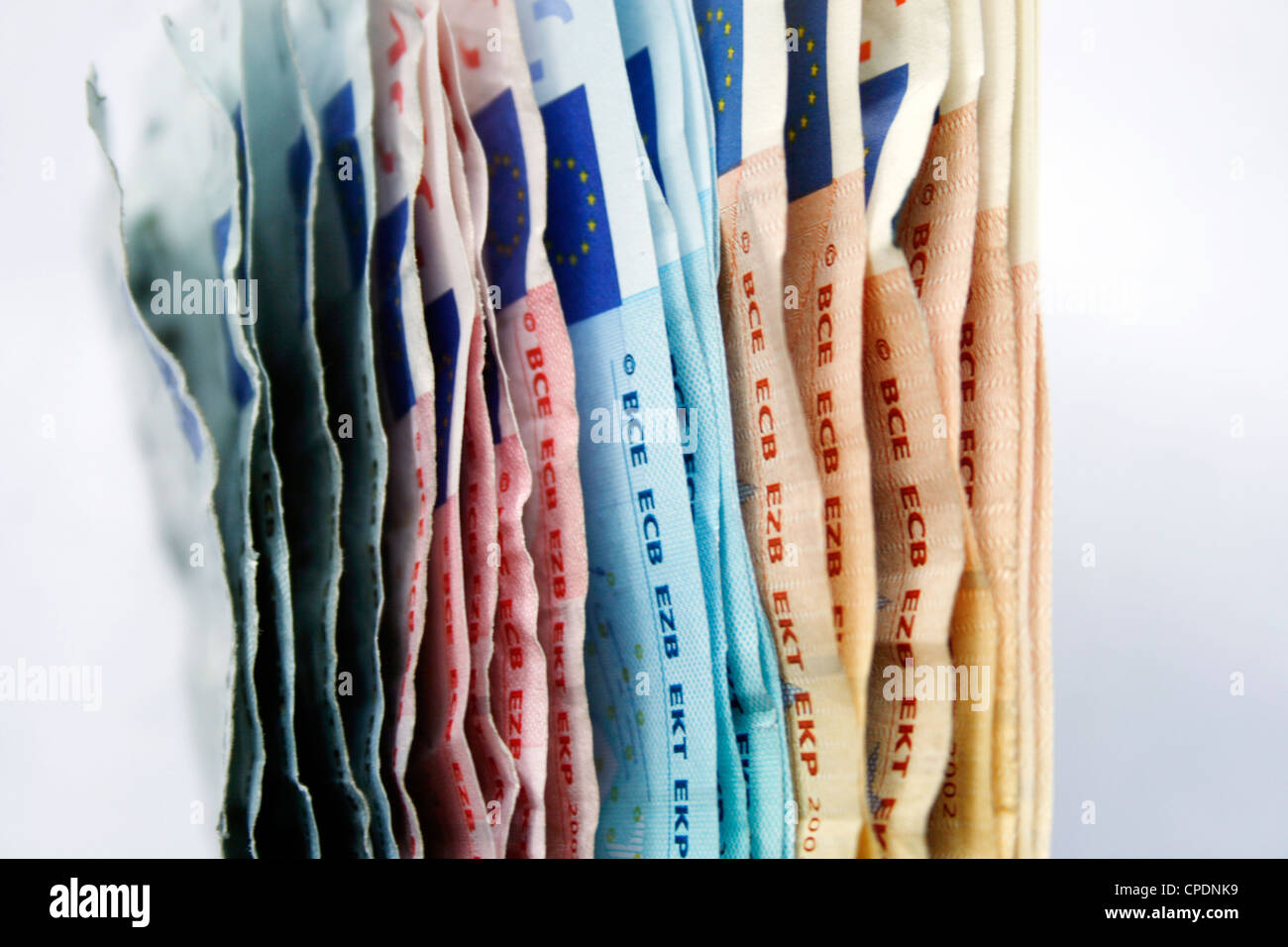 Plan view of euro notes Stock Photo - Alamy