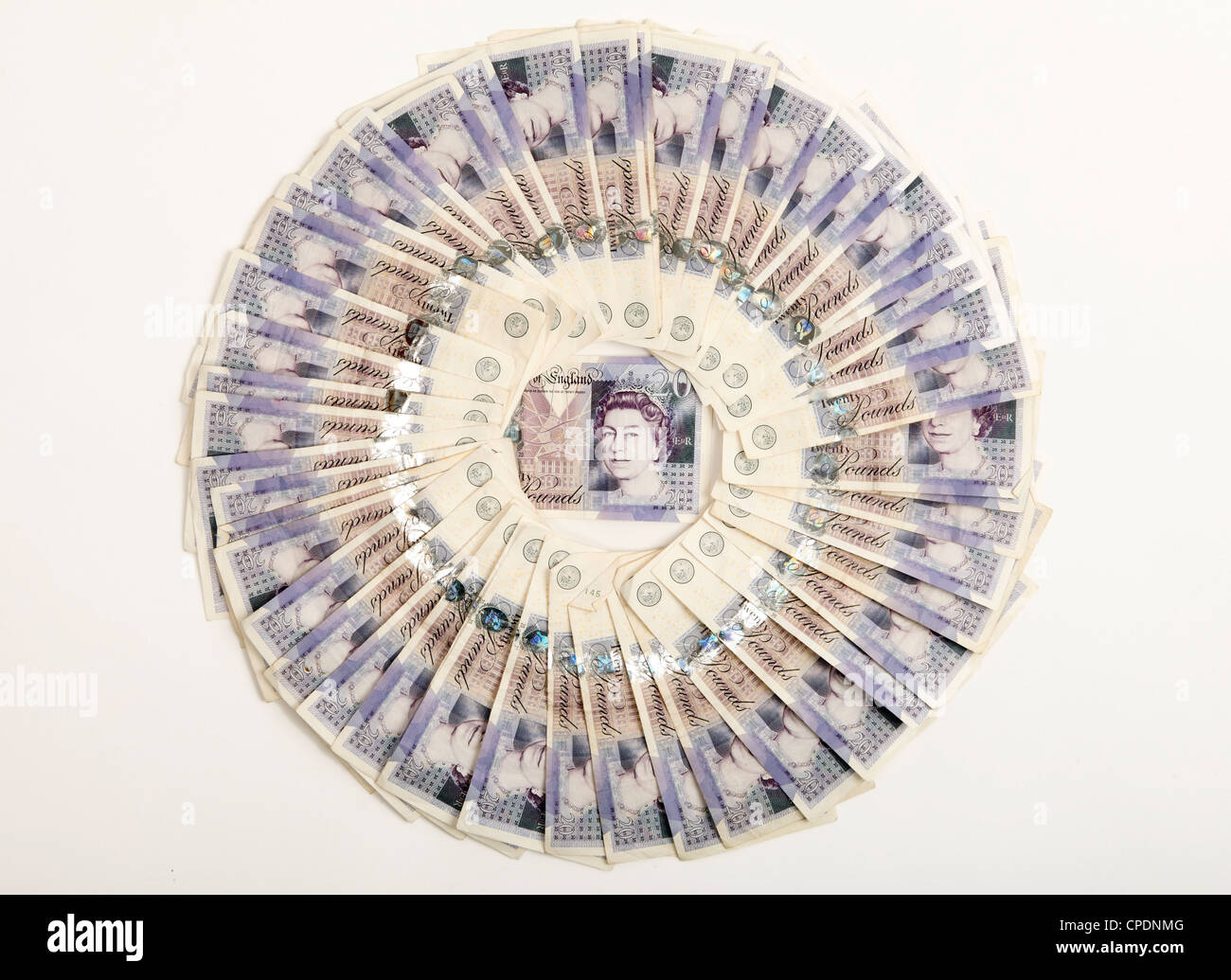 20 pound notes stack hi-res stock photography and images - Alamy