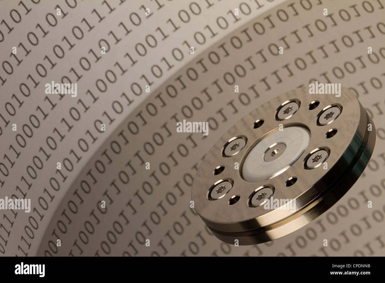 Computer hard drive HDD data on a platter Stock Photo - Alamy