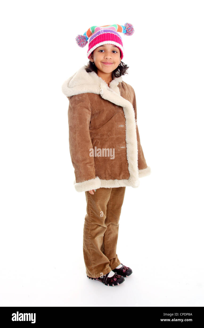 Young Girl Posing Against A White Background Stock Photo - Alamy