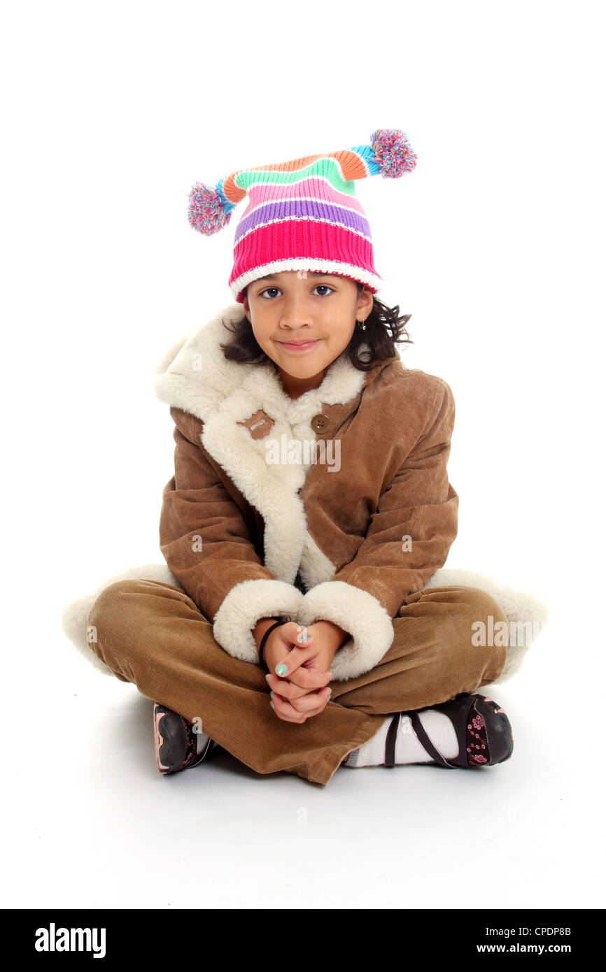 Young Girl Posing Against A White Background Stock Photo - Alamy