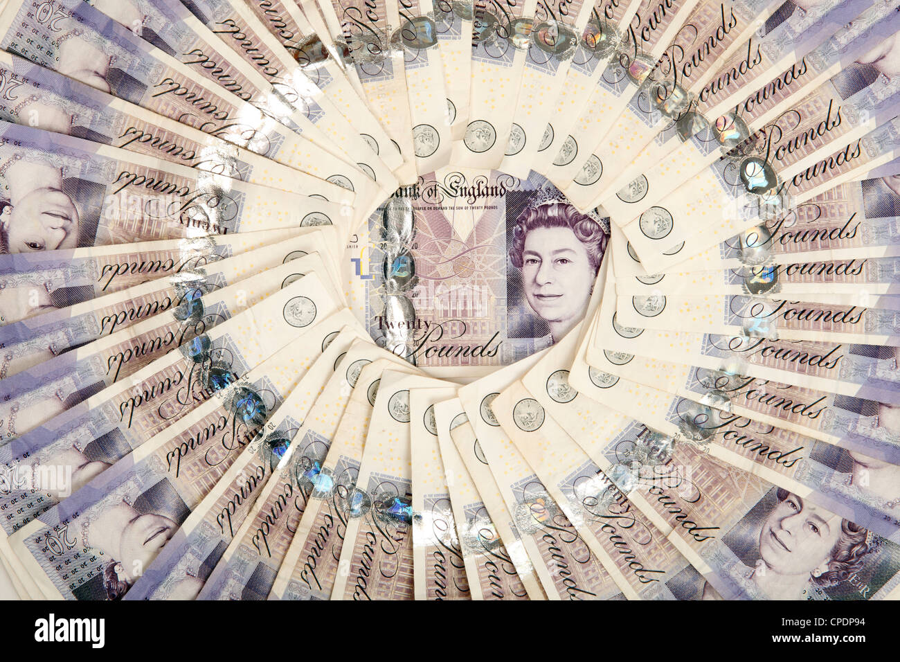 20 pound notes stack hi-res stock photography and images - Alamy