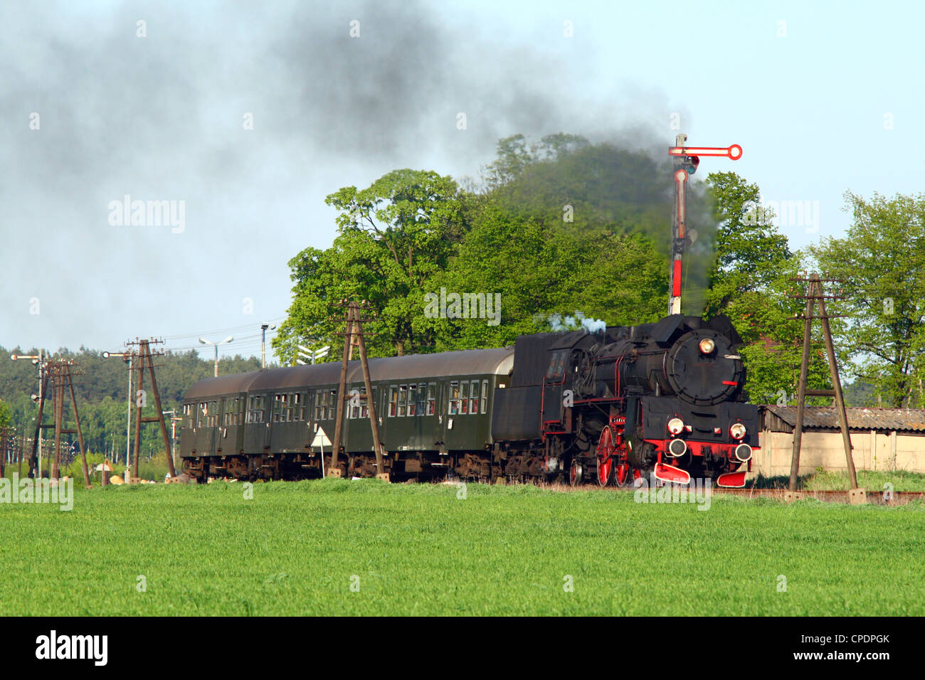 Steam retro train Stock Photo - Alamy