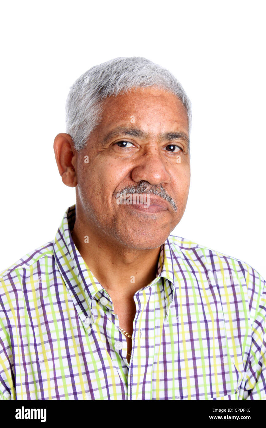 Senior Minority Man Set On A White Background Stock Photo - Alamy