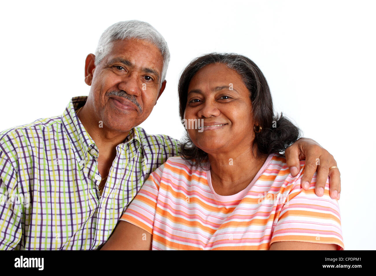 Senior Minority Couple Set On A White Background Stock Photo - Alamy