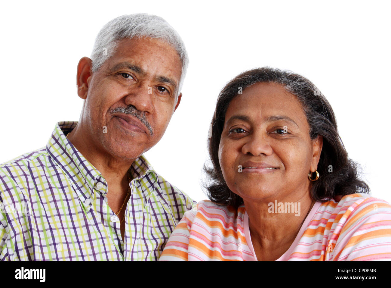 Senior Minority Couple Set On A White Background Stock Photo - Alamy
