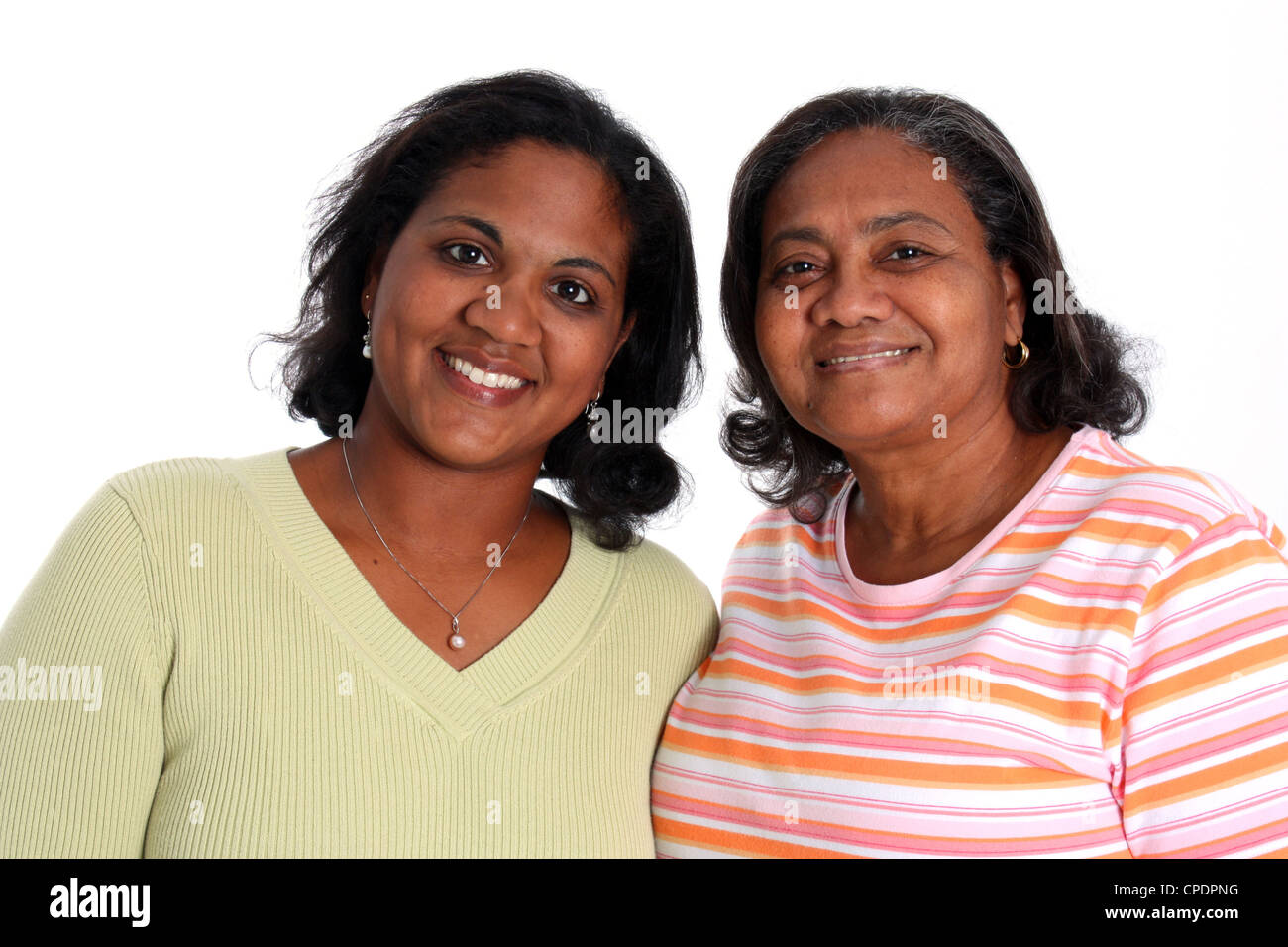 Minority Mother and Daughter Set On A White Background Stock Photo - Alamy