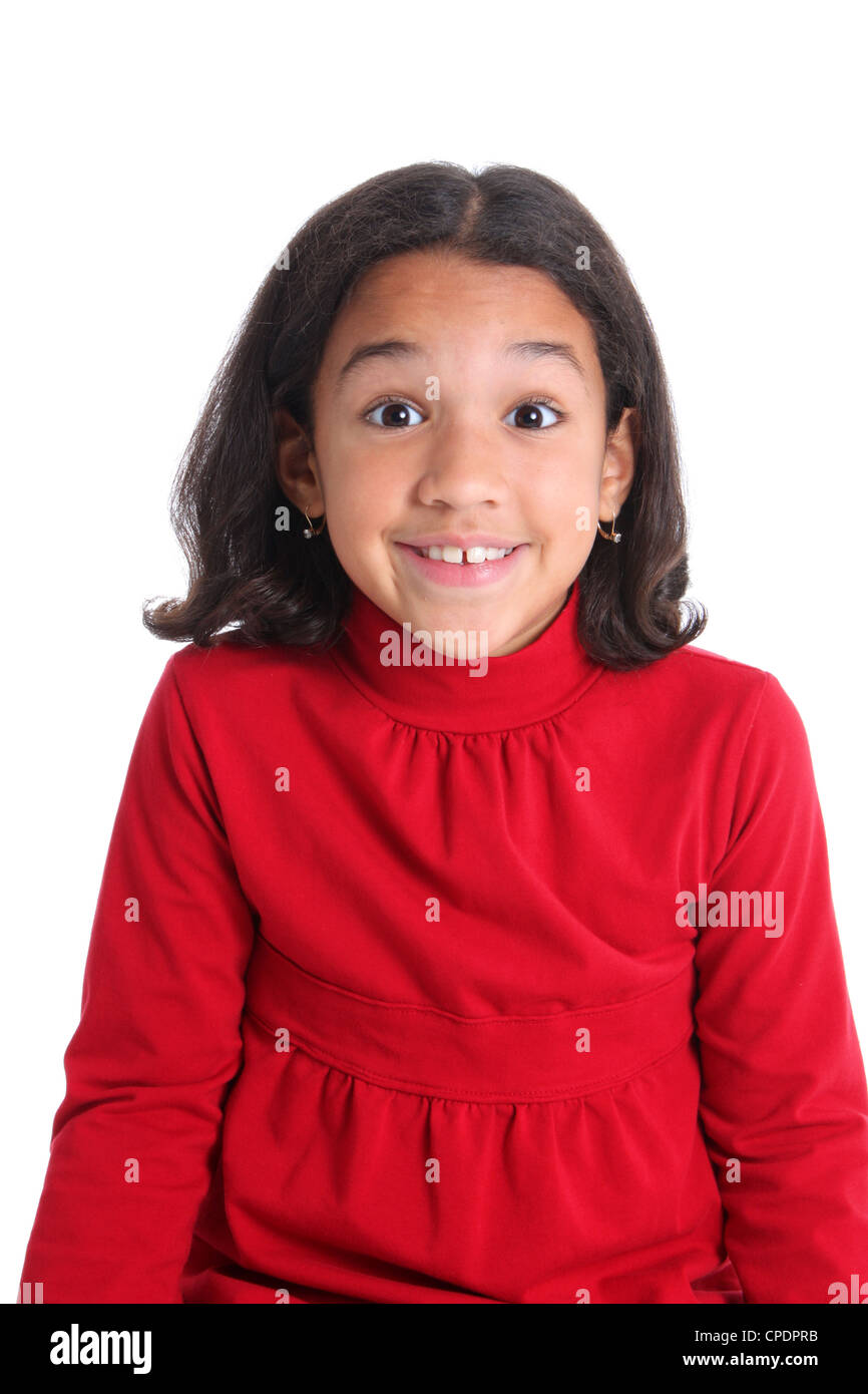Young Girl Posing Against A White Background Stock Photo - Alamy