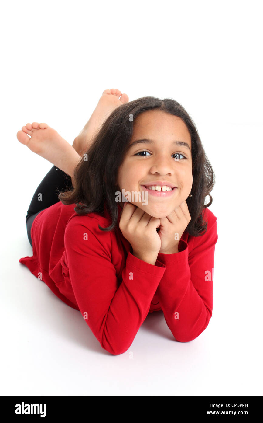 Young Girl Posing Against A White Background Stock Photo - Alamy