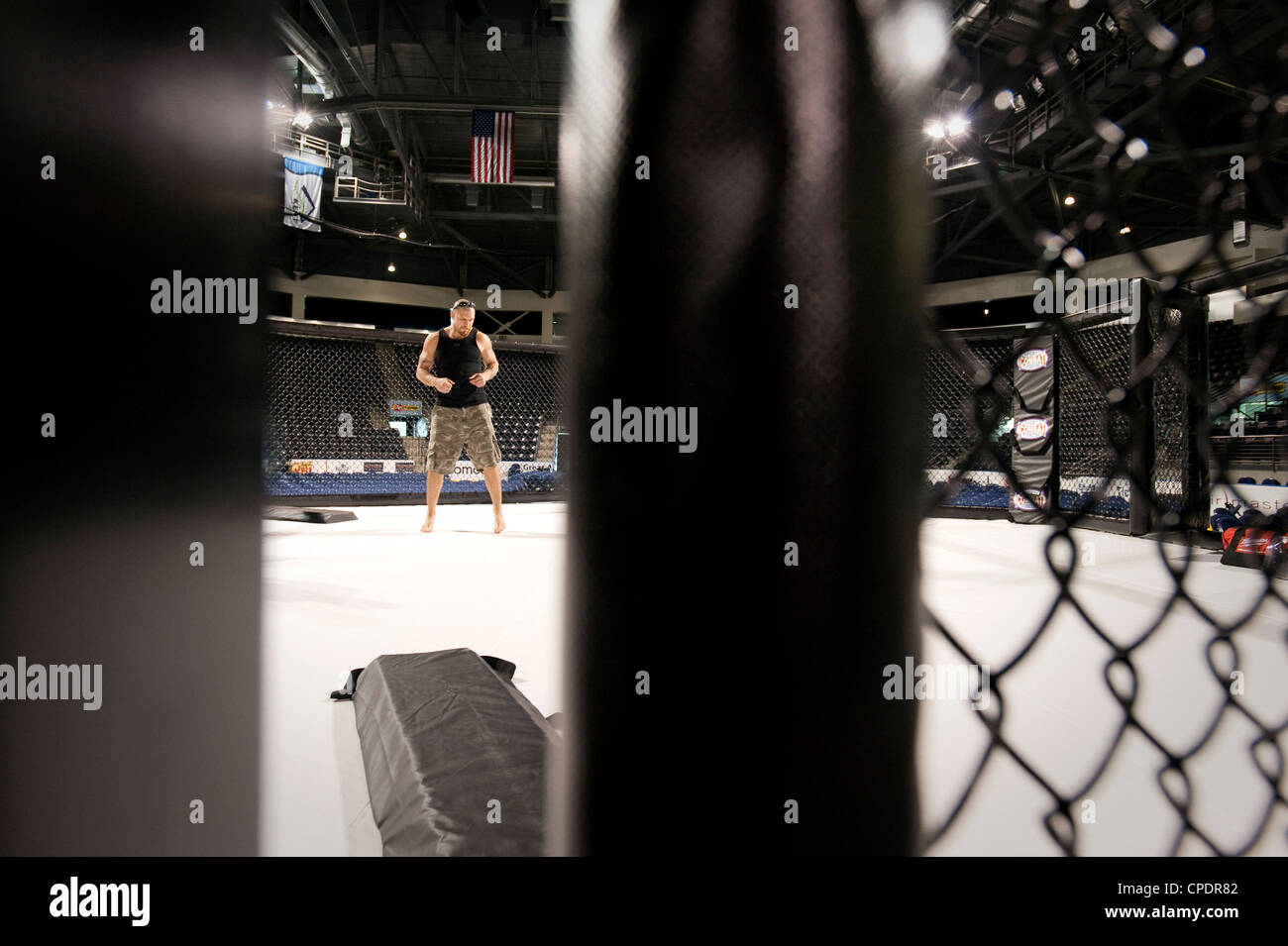 MMA fighter checks out the ring during weigh-ins Stock Photo - Alamy