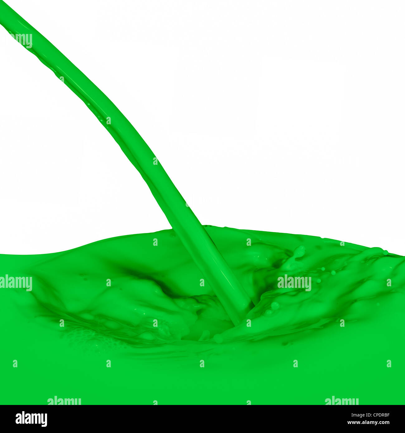 green paint splashing on white Stock Photo - Alamy