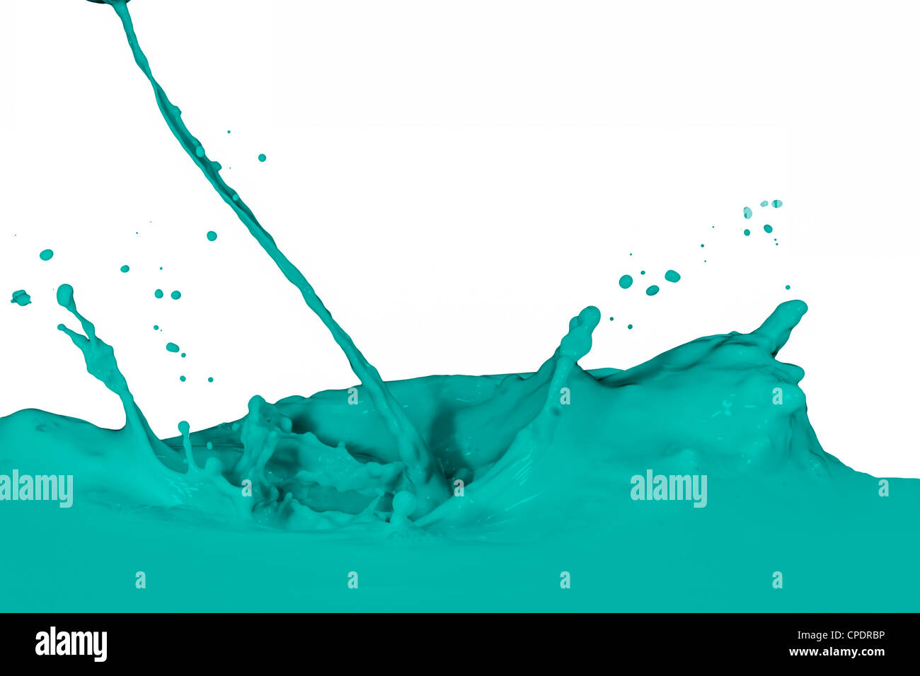 green paint splashing isolated on white Stock Photo - Alamy