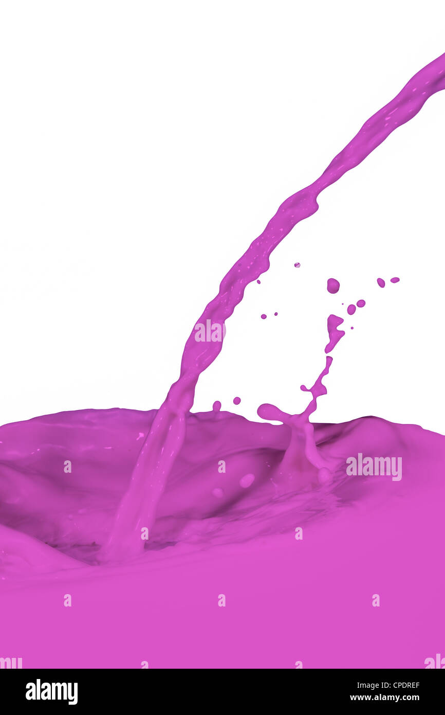 pink paint splashing on white Stock Photo - Alamy