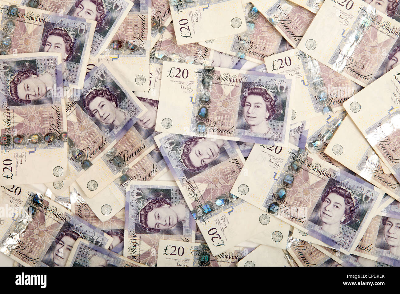 20 pound note stack hi-res stock photography and images - Alamy
