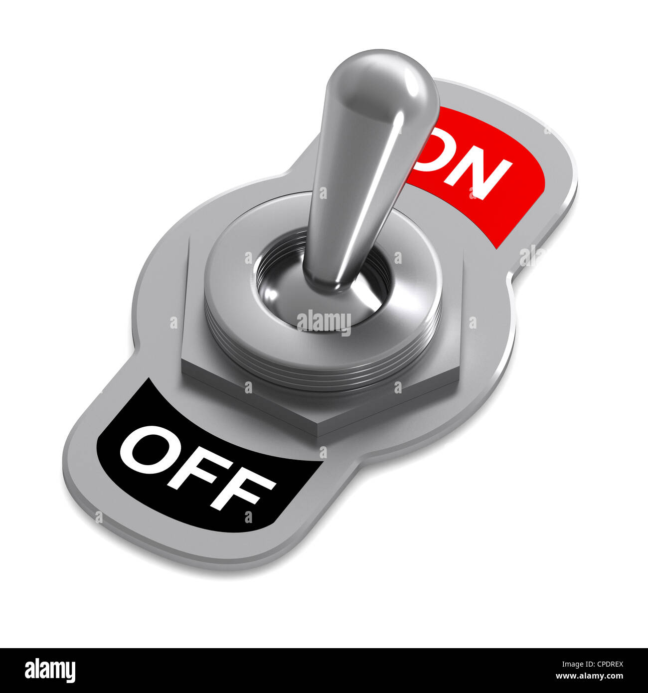 A 3d Rendered Switch Illustration in a 'On' Position Stock Photo - Alamy