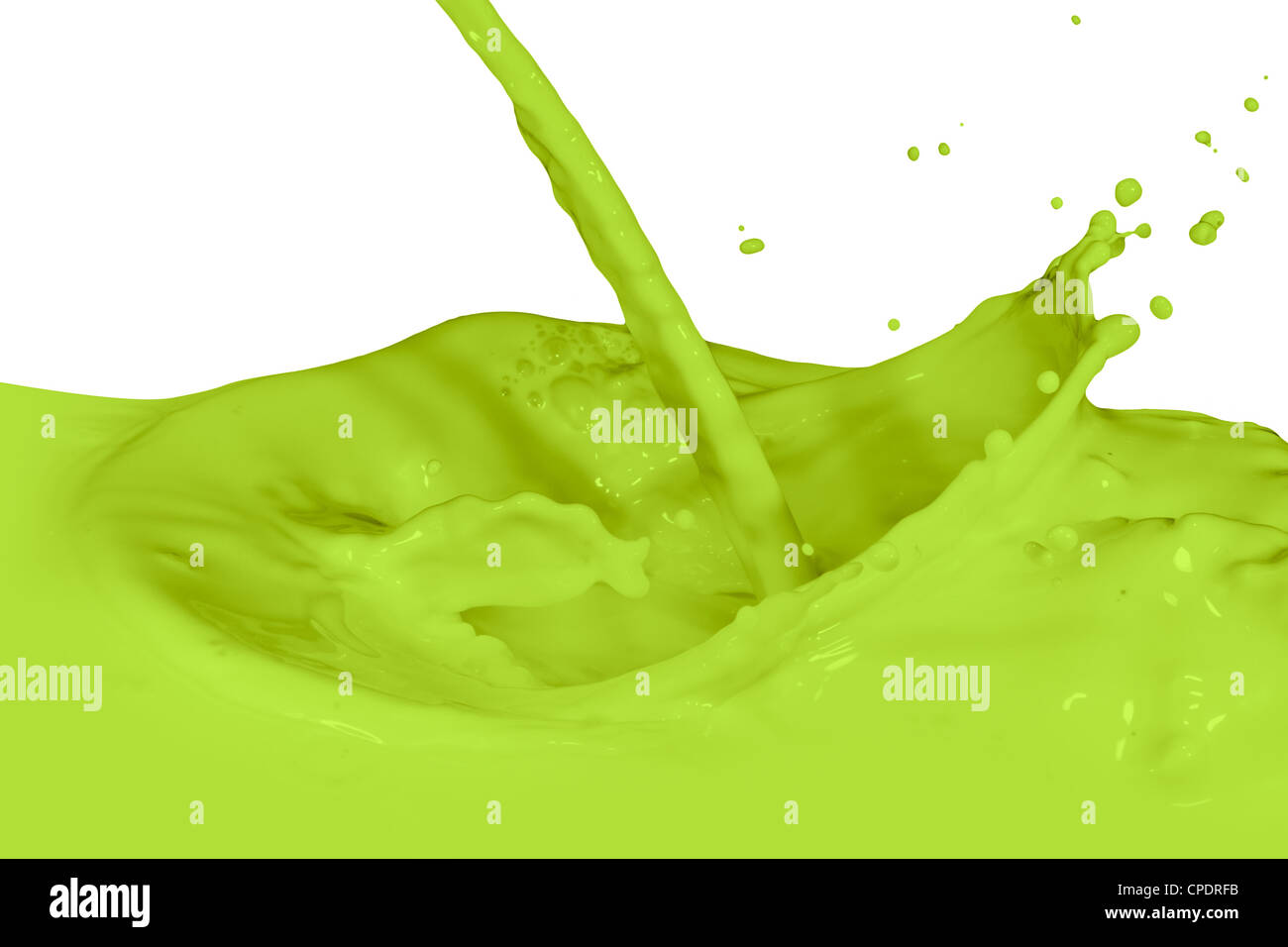 green paint splashing on white Stock Photo - Alamy