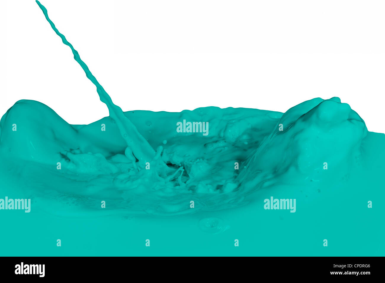 green paint splashing isolated on white Stock Photo - Alamy