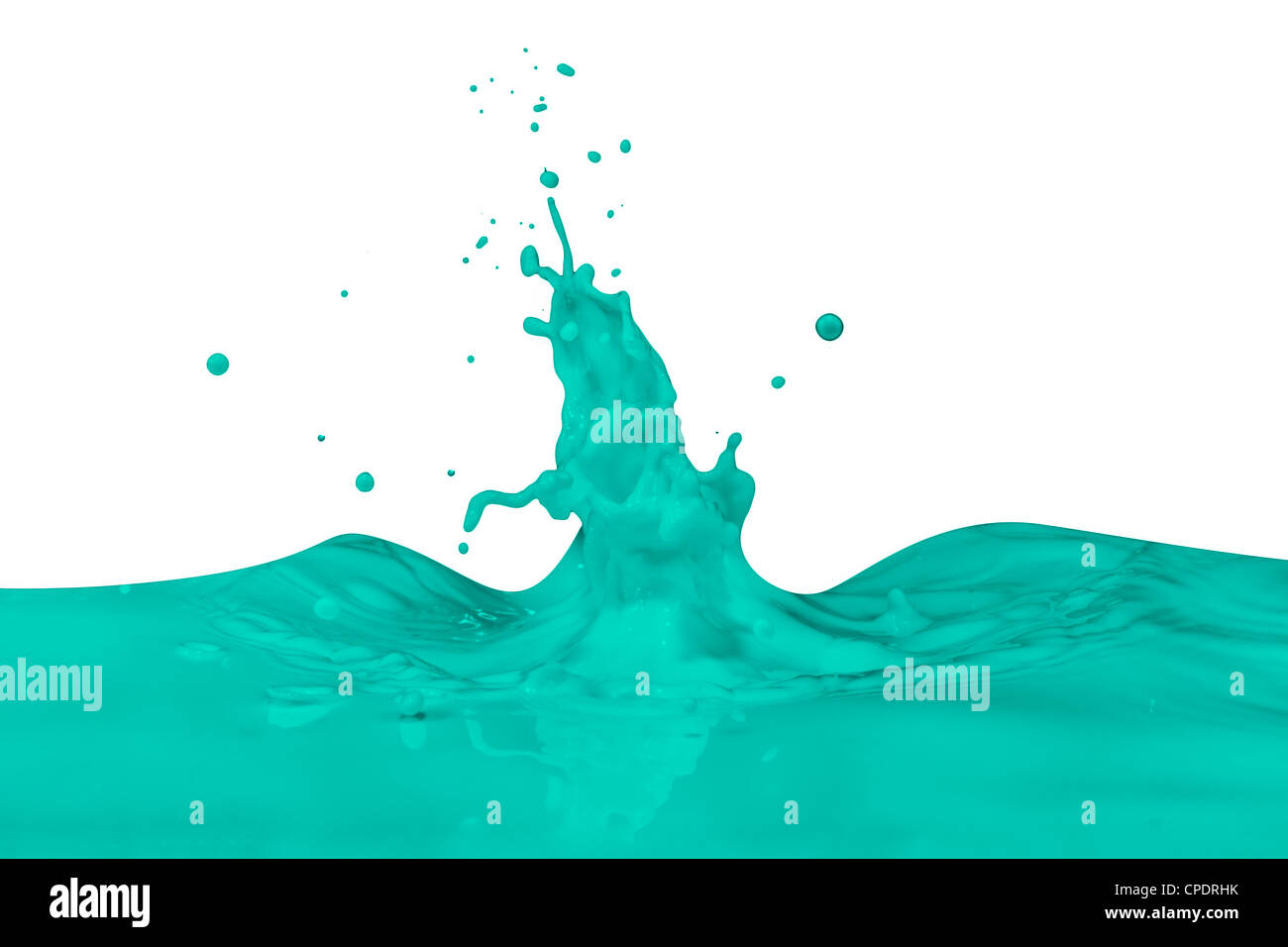 green paint splashing isolated on white Stock Photo - Alamy