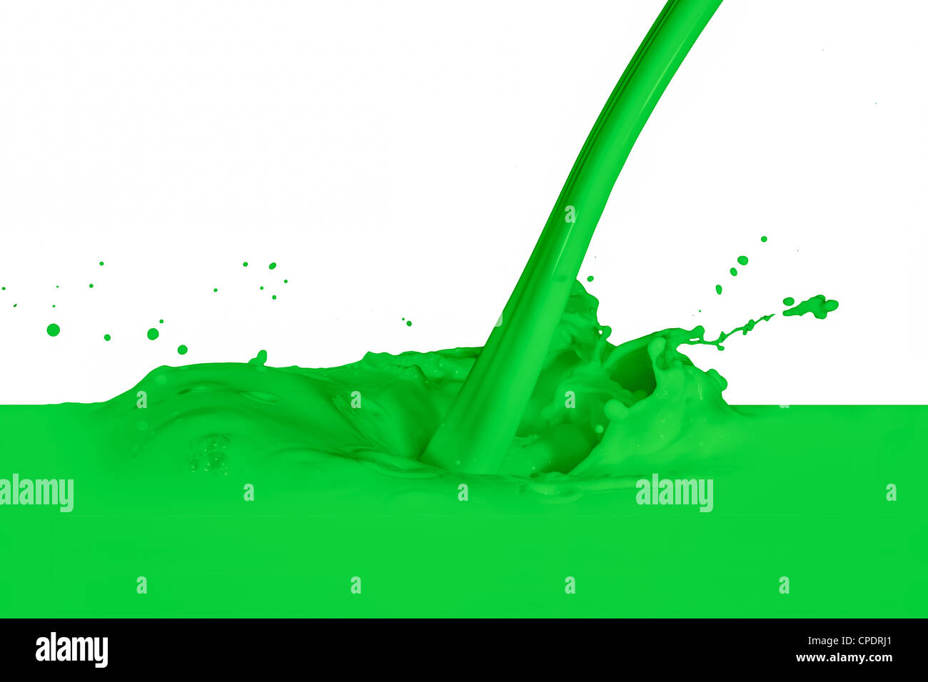 green paint splashing on white Stock Photo - Alamy