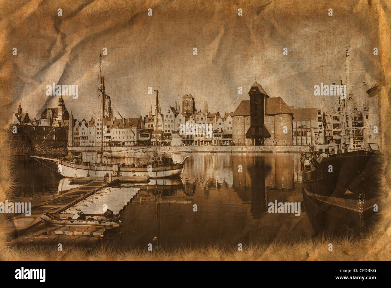 Retro gdansk port art hi-res stock photography and images - Alamy
