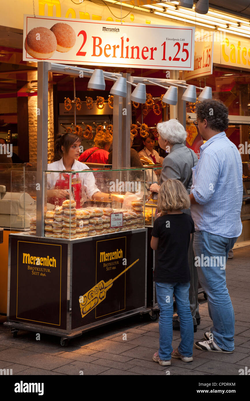 Selling Berliner doughnuts. Cologne, Germany Stock Photo - Alamy