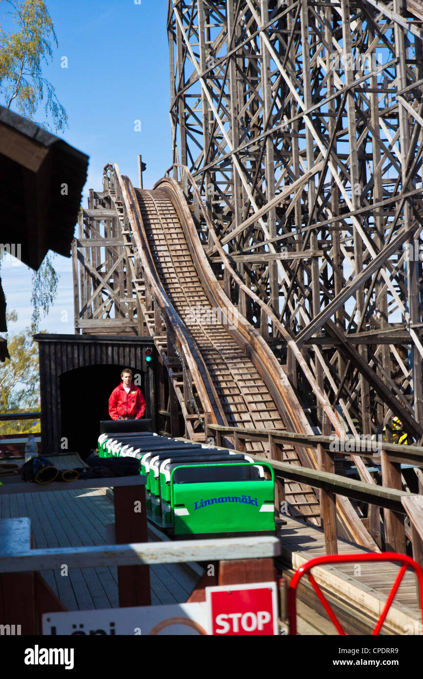 wooden roller coaster Stock Photo - Alamy