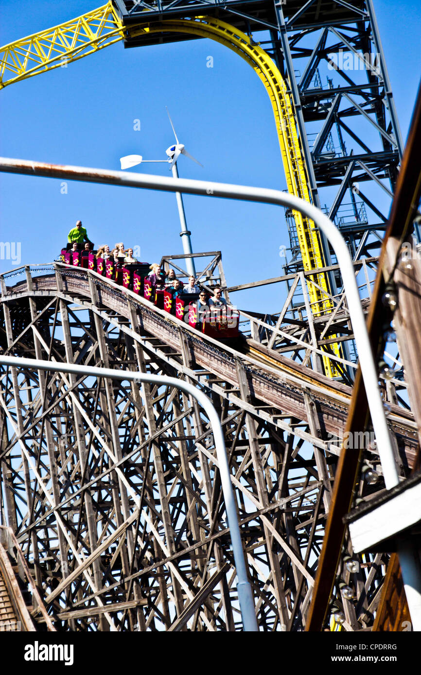 wooden roller coaster Stock Photo - Alamy