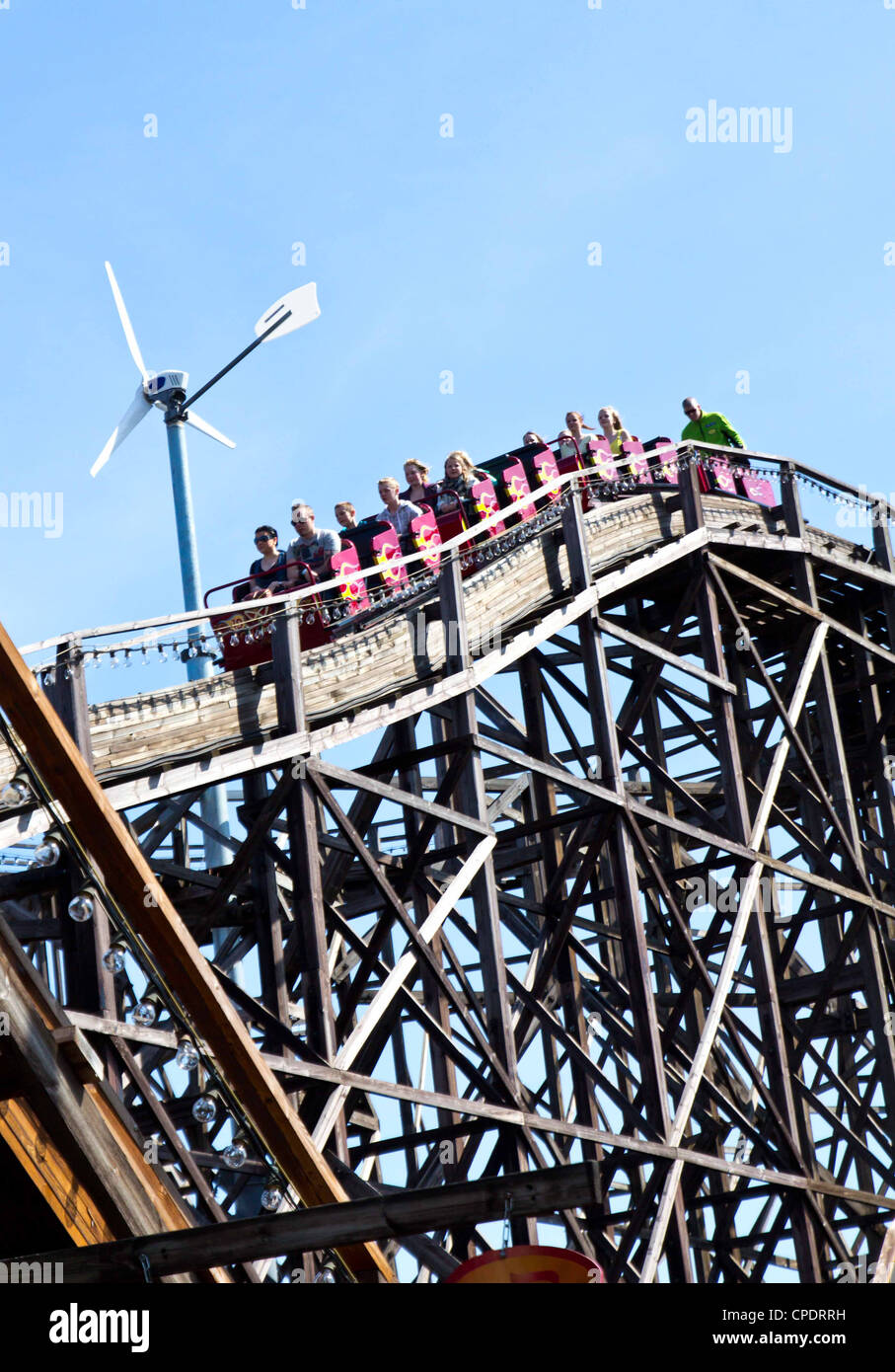 wooden roller coaster Stock Photo - Alamy