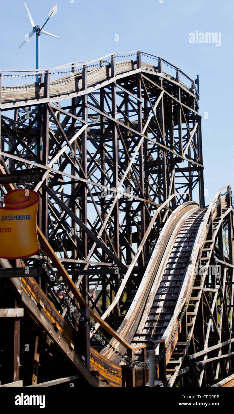 wooden roller coaster Stock Photo - Alamy
