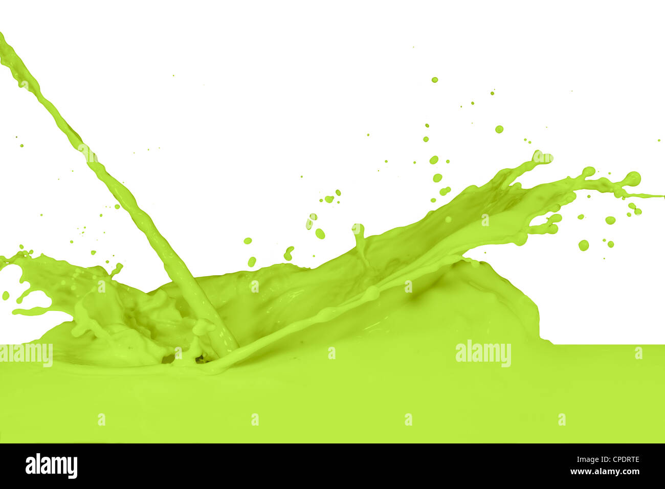 green paint splashing on white Stock Photo - Alamy