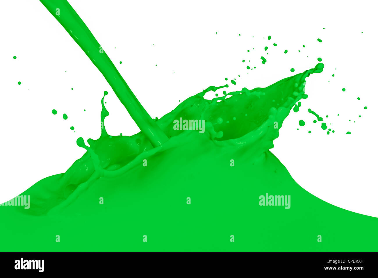 green paint splashing on white Stock Photo - Alamy