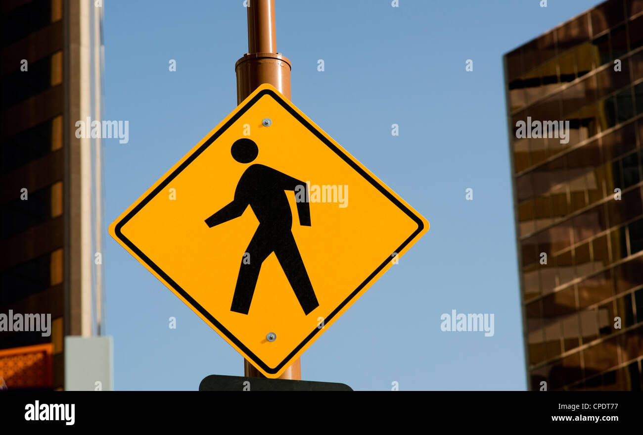 Pedestrian Crossing Sign on the street corner Stock Photo - Alamy