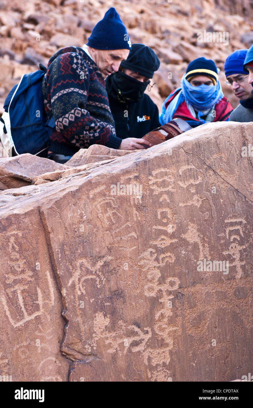 Rock inscriptions Wadi Rum Jordan Stock Photo - Alamy