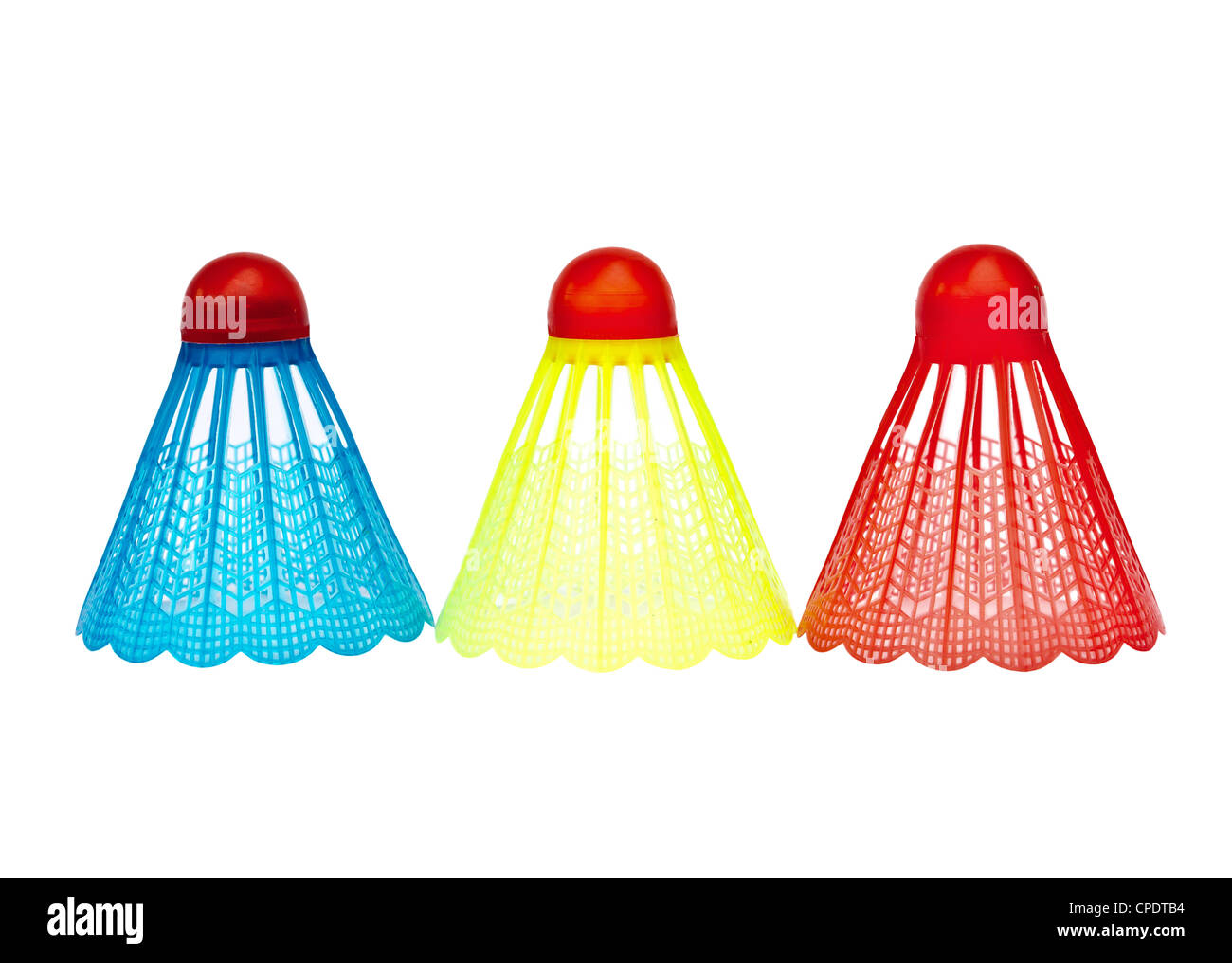 Colorful badminton shuttlecocks on white background Stock Photo - Alamy