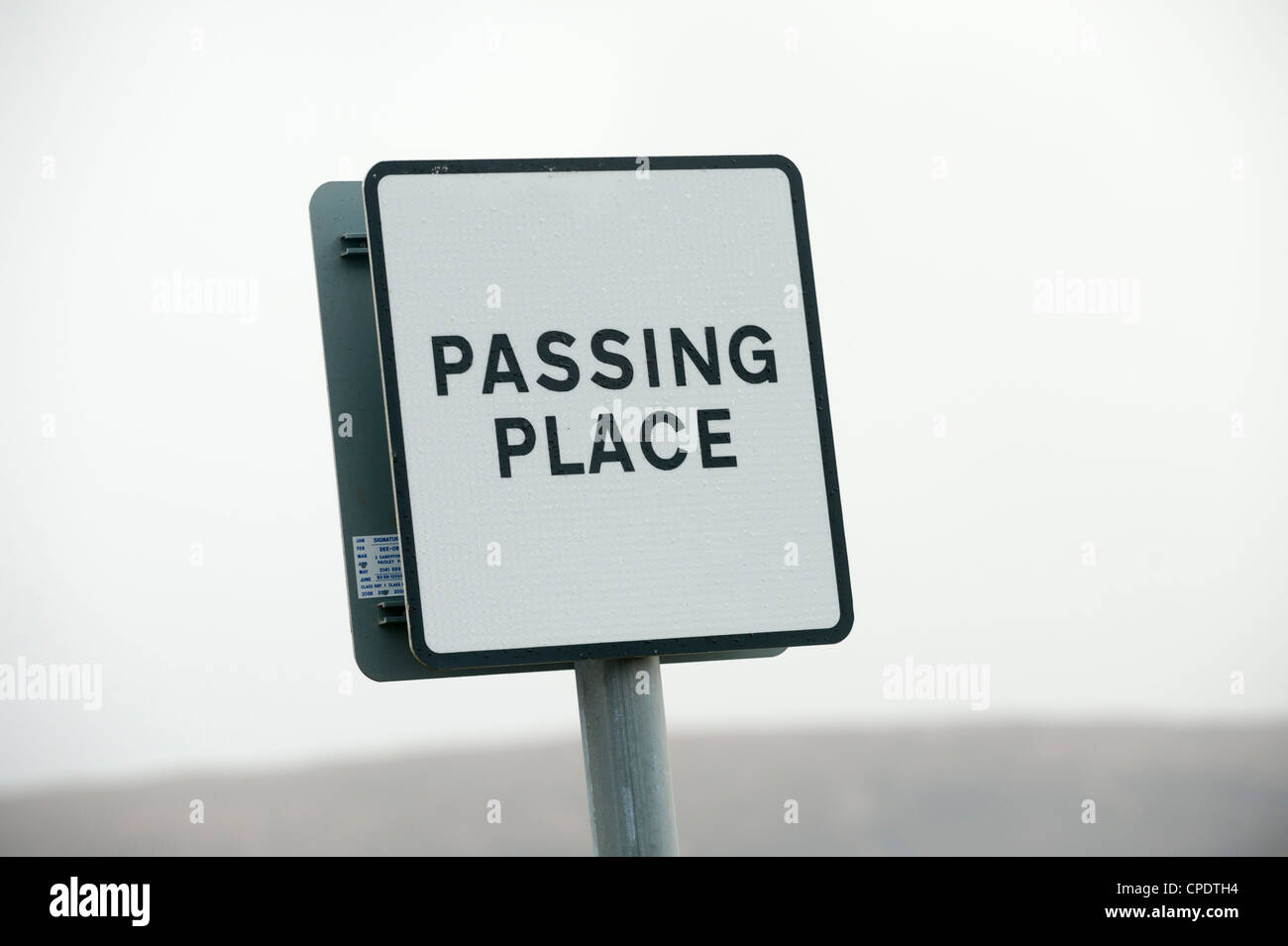 Passing place road sign in Scotland Stock Photo - Alamy