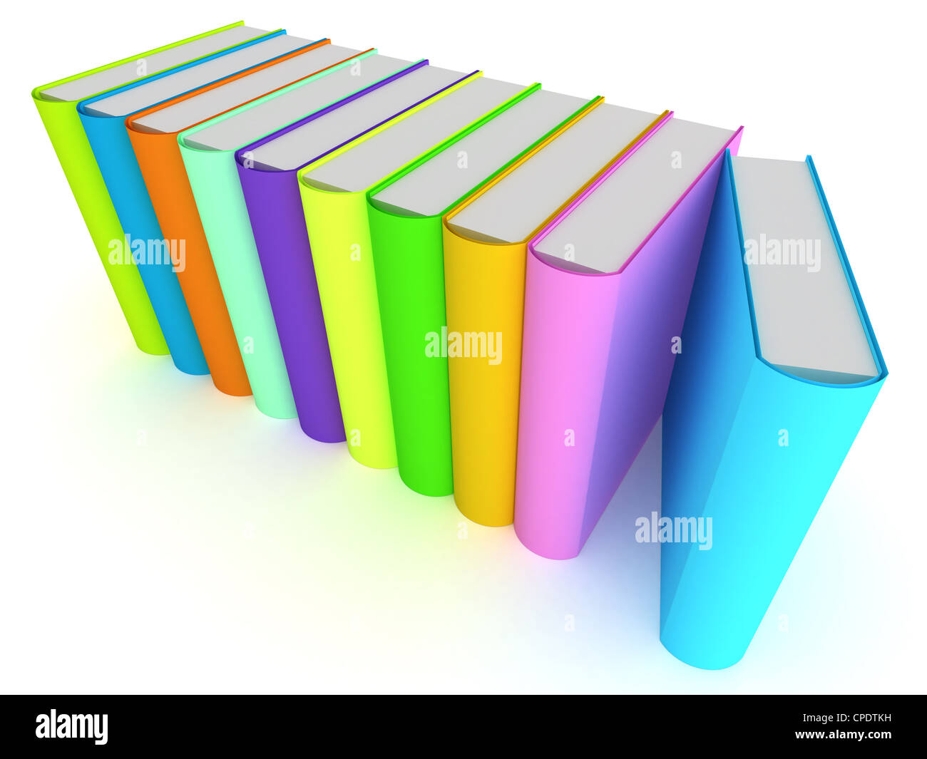 A Colouful 3d Rendered Illustration of a Row of Books Stock Photo - Alamy