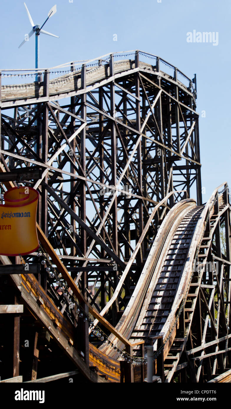 old wooden roller coaster Stock Photo - Alamy