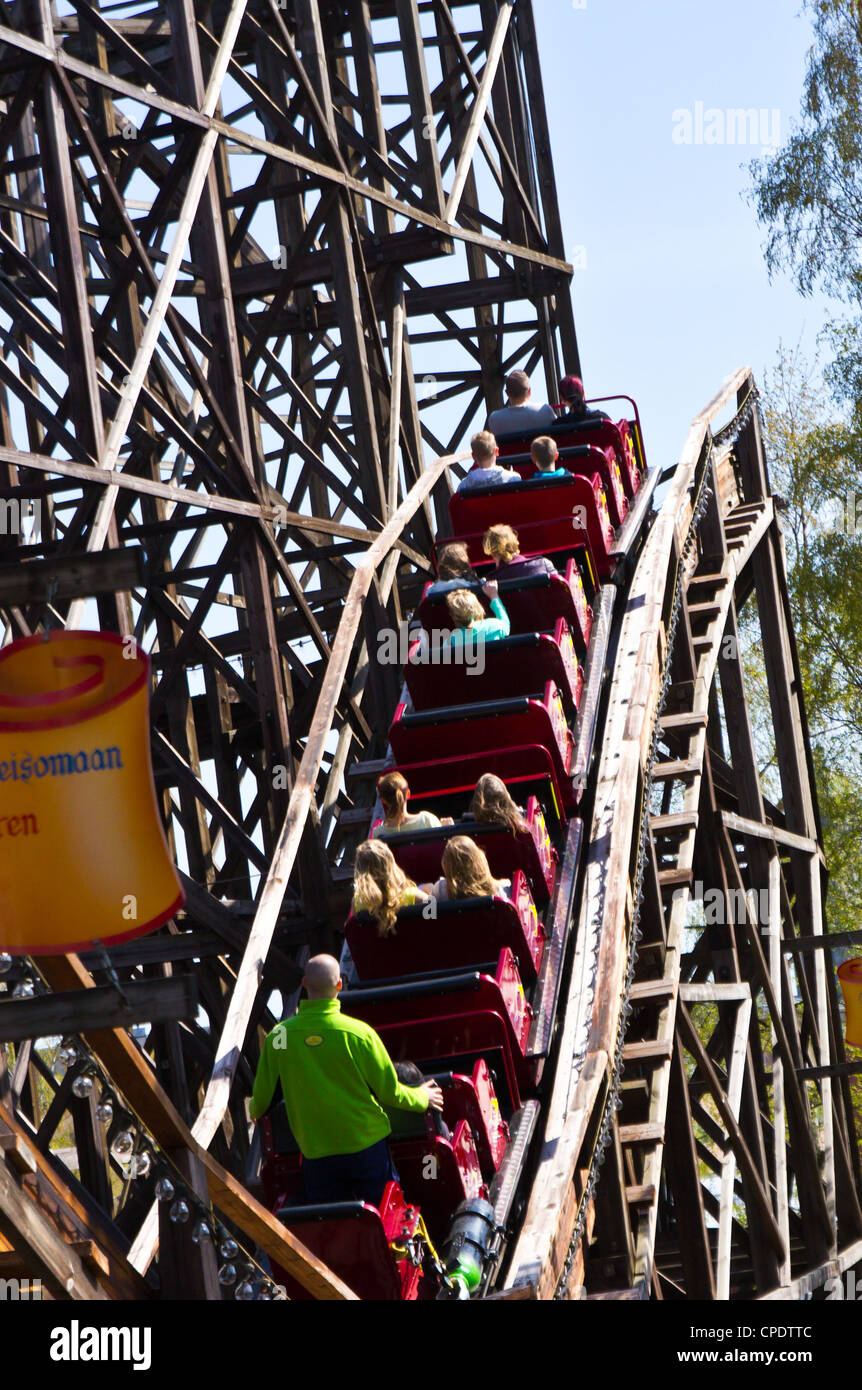 old wooden roller coaster Stock Photo - Alamy
