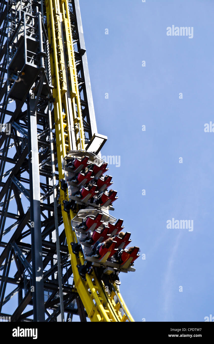 yellow roller coaster Stock Photo - Alamy