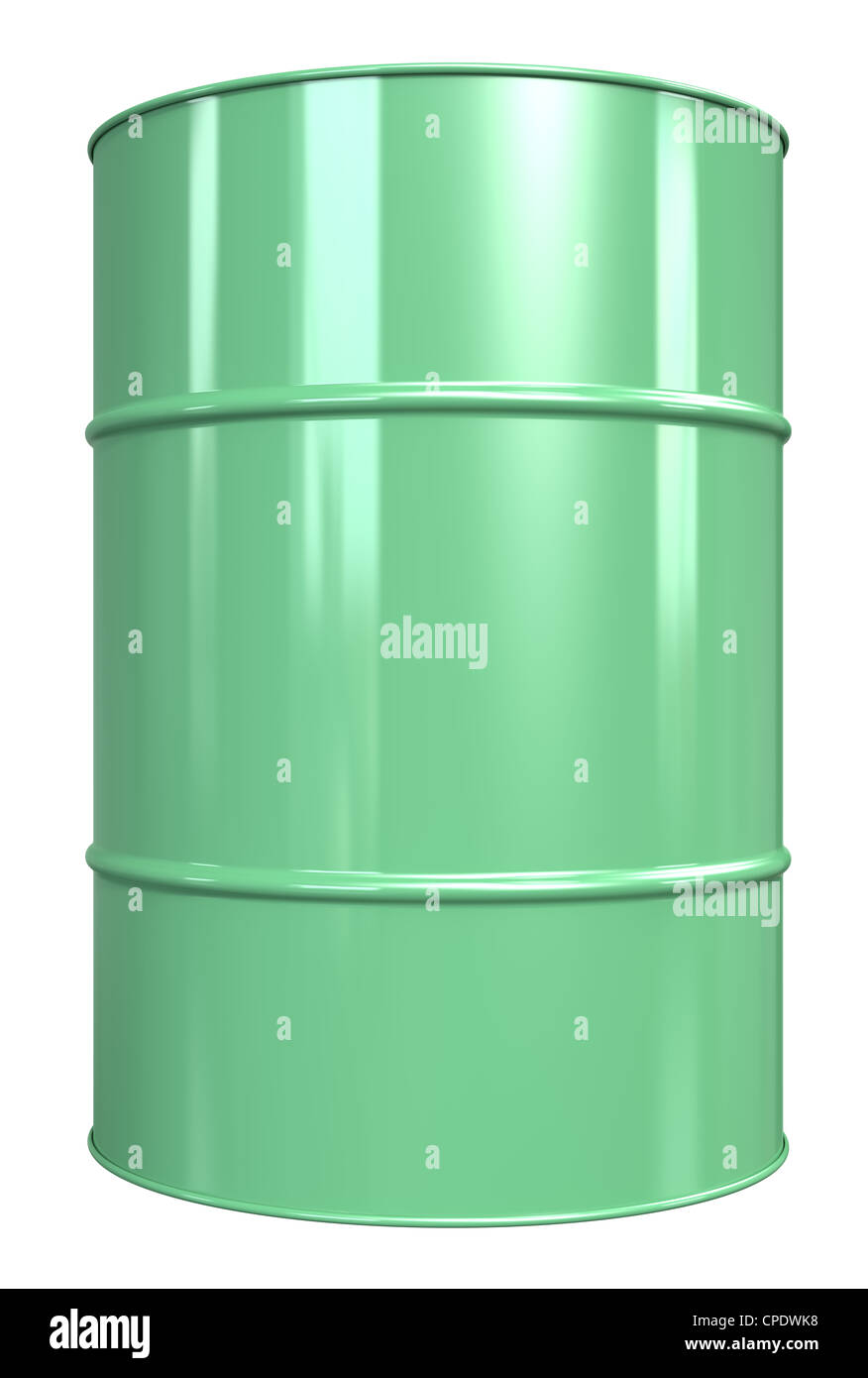 Classic Oil Drum. Green, isolated on white Stock Photo - Alamy