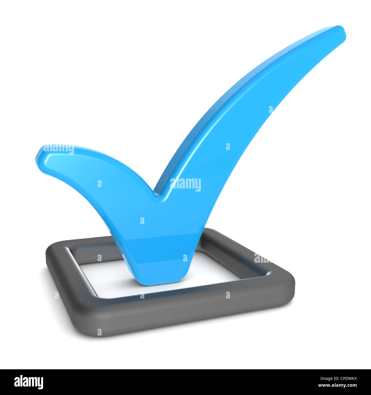 Check Mark in Check Box. Matte black and blue, Business presentation ...