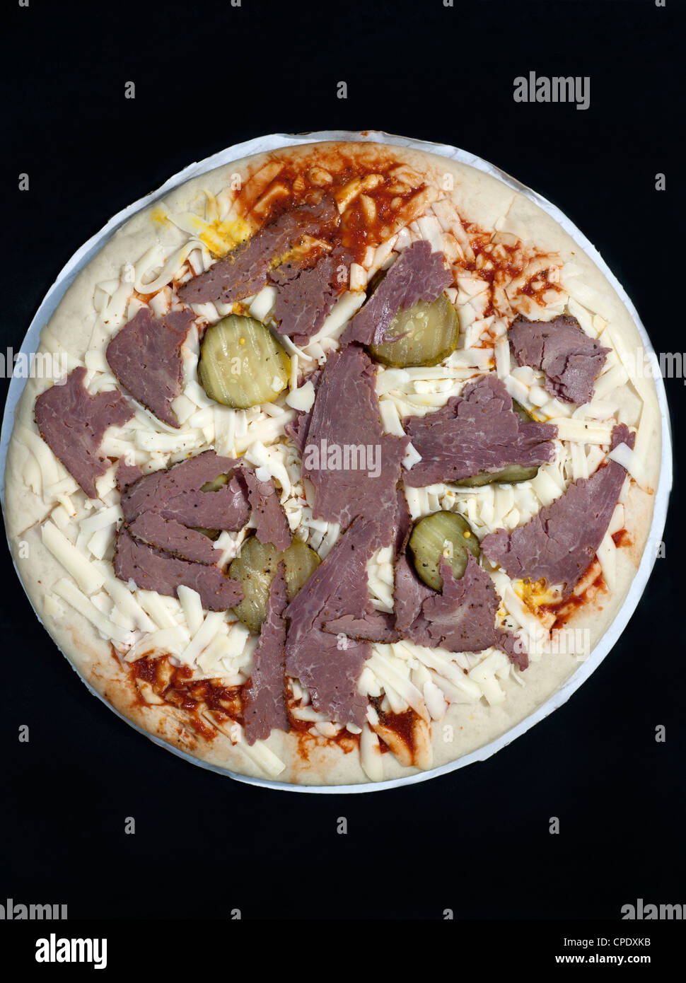 New York Deli Style Deep Pan Pizza Stock Photo - Alamy