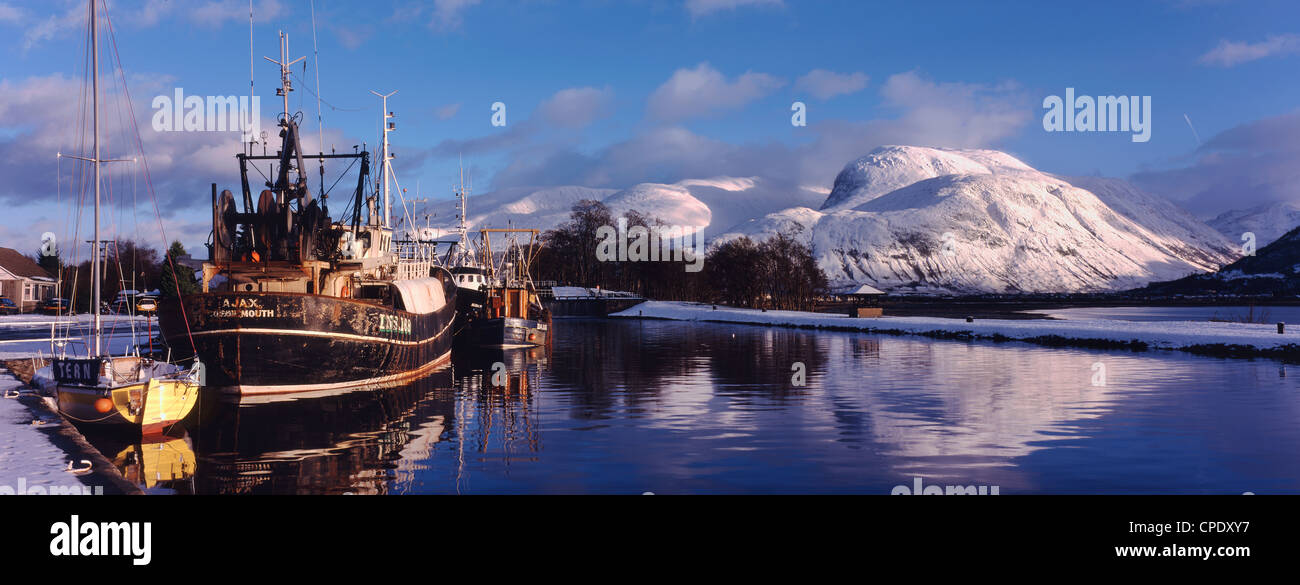 Fishing-boats in the Corpach Basin of the Caledonian Canal near Fort ...