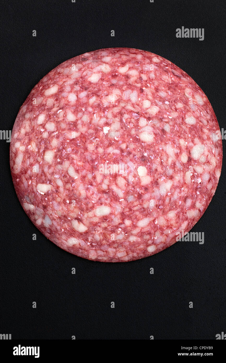 Slice of Danish Salami Stock Photo - Alamy